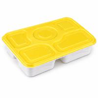 China Five Compartment Snap Lock Bowls PP Catering Tray with Clear Locking Lid for sale