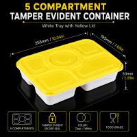 China Five Compartment Snap Lock Bowls PP Catering Tray with Clear Locking Lid for sale
