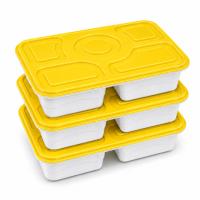 China Extra Large Five Compartment Snap Lock Bowls PP Party Meal Tray Bulk Catering for sale