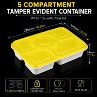 China Extra Large Five Compartment Snap Lock Bowls PP Party Meal Tray Bulk Catering for sale