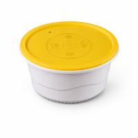 China Takeaway PP Portion Control Bowl Deep Round 300ml Tamper Evident Yellow Lidded for sale