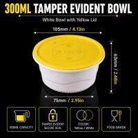 China Takeaway PP Portion Control Bowl Deep Round 300ml Tamper Evident Yellow Lidded for sale