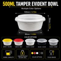 China 500ml Medium Round Disposable PP Takeaway Soup Bowl With Tamper Evident Secure Lid for sale