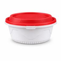 China Food Storage Deep Round PP Meal Prep Bowl 600ml with Tamper Evident Color Lids for sale