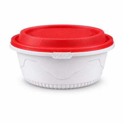 China Food Storage Deep Round PP Meal Prep Bowl 600ml with Tamper Evident Color Lids for sale