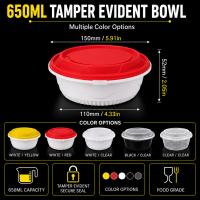 China Takeaway Wide PP Snap Lock Lunch Box 650ml Tamper Evident Lidded for sale