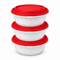 China Takeaway Wide PP Snap Lock Lunch Box 650ml Tamper Evident Lidded for sale