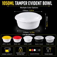 China 1050ml Large PP Takeaway Meal Snap Lock Bowls with Tamper Evident Secure Lid for sale