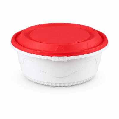 China Wide PP Display Takeaway Snap Lock Bowls 1080ml with Tamper Evident lid for sale