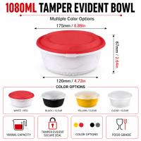 China Wide PP Display Takeaway Snap Lock Bowls 1080ml with Tamper Evident lid for sale