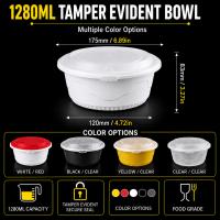 China 1280ml Deep Round PP Snap Lock Bowls Tamper Evident Catering Food Storage for sale