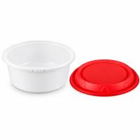 China Snap Lock PP Takeaway Soup Bowl 800ml Wide Base with Red Tamper Evident Lid for sale