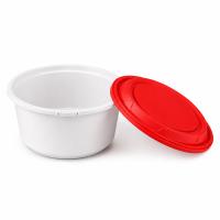 China Deep PP Snap Lock Bowls 1000ml with Red Tamper Evident Lid for sale