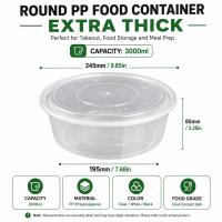 China Extra Thick PP Large Catering Bowl Disposable 3000ml with Fitted Lid for sale