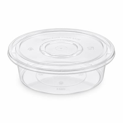 China PP Disposable Food Bowls 1500ml Extra Thick Wide Round with Fitted Lids for sale