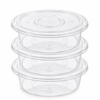 China PP Disposable Food Bowls 1500ml Extra Thick Wide Round with Fitted Lids for sale