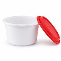 China Deep Round PP Snap Lock Bowls 1100ml with Tamper Evident Red Lid for sale