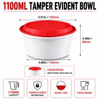 China Deep Round PP Snap Lock Bowls 1100ml with Tamper Evident Red Lid for sale