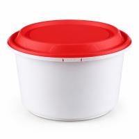 China Deep Round PP Snap Lock Bowls 1100ml with Tamper Evident Red Lid for sale