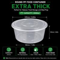 China Bulk Meal PP Disposable Food Bowls 3500ml Extra Thick with Fitted Lid for sale