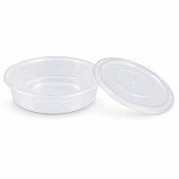 China Clear Fitted Lid PP Plastic Serving Bowl Wide Shallow Disposable 2000ml for sale