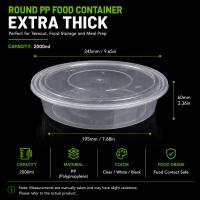 China Clear Fitted Lid PP Plastic Serving Bowl Wide Shallow Disposable 2000ml for sale