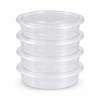 China Clear Fitted Lid PP Plastic Serving Bowl Wide Shallow Disposable 2000ml for sale