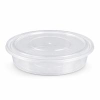 China Clear Fitted Lid PP Plastic Serving Bowl Wide Shallow Disposable 2000ml for sale