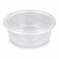 China Fitted Lid Disposable Food Bowls 2500ml Extra Thick PP Meal Prep Container for sale