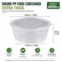 China Bulk Catering Deep PP Disposable Food Bowls 4000ml with Separate Fitted Lid for sale
