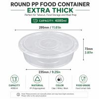 China PP Group Meal Disposable Food Bowls 4080ml Extra Wide with Clear Fitted Lid for sale