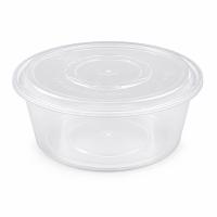 China Deep Round PP Bulk Food Container Disposable 5000ml with Clear Fitted Lid for sale