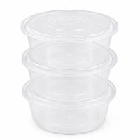 China Deep Round PP Bulk Food Container Disposable 5000ml with Clear Fitted Lid for sale