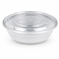 China Deep PP Takeaway Food Bowl Disposable 1300ml with Clear Fitted Lid for sale