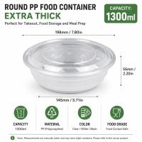 China Deep PP Takeaway Food Bowl Disposable 1300ml with Clear Fitted Lid for sale