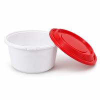China Snap Lock Wide PP Food Storage Bowl 1288ml with Red Secure Lid for sale