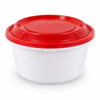 China Snap Lock Wide PP Food Storage Bowl 1288ml with Red Secure Lid for sale
