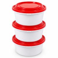 China Snap Lock Wide PP Food Storage Bowl 1288ml with Red Secure Lid for sale