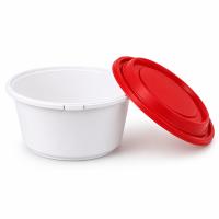China Takeaway PP Snap Lock Bowls 1388ml Tall with Red Tamper Evident Lid for sale
