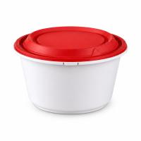 China Takeaway PP Snap Lock Bowls 1388ml Tall with Red Tamper Evident Lid for sale