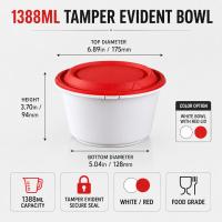 China Takeaway PP Snap Lock Bowls 1388ml Tall with Red Tamper Evident Lid for sale