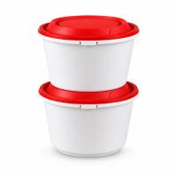 China Snap Lock Red Lid Tamper Evident Container 1588ml Extra Deep PP Family Meal Bowl for sale