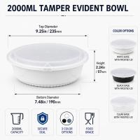 China Frosted Secure Lid Snap Lock Bowls 2000ml Wide PP Serving Bowl for sale