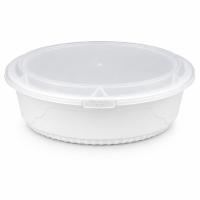 China Frosted Secure Lid Snap Lock Bowls 2000ml Wide PP Serving Bowl for sale
