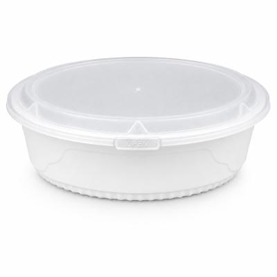 China Frosted Secure Lid Snap Lock Bowls 2000ml Wide PP Serving Bowl for sale