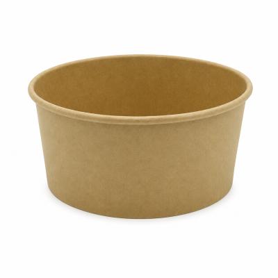 China Deep Round Kraft Paper Food Containers 750ml for Noodles Rice Takeaway Meals for sale
