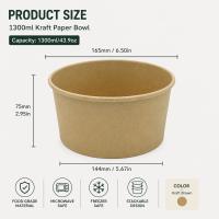 China 1300ml Kraft Takeout Box Wide Paper Shape Stackable for Family Meals Catering for sale