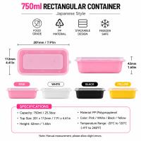 China Deep Bento Box Container 750ml Japanese PP Takeaway Lunch Box for Rice for sale
