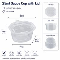 China 25ml Clear PP Leak Resistant Disposable Sauce Container for Tastings Dressings for sale