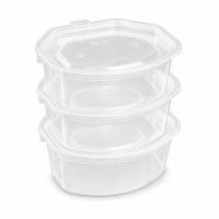 China 35ml Clear Round PP Disposable Hinged Sauce Cup for Dips Salsa Toppings for sale